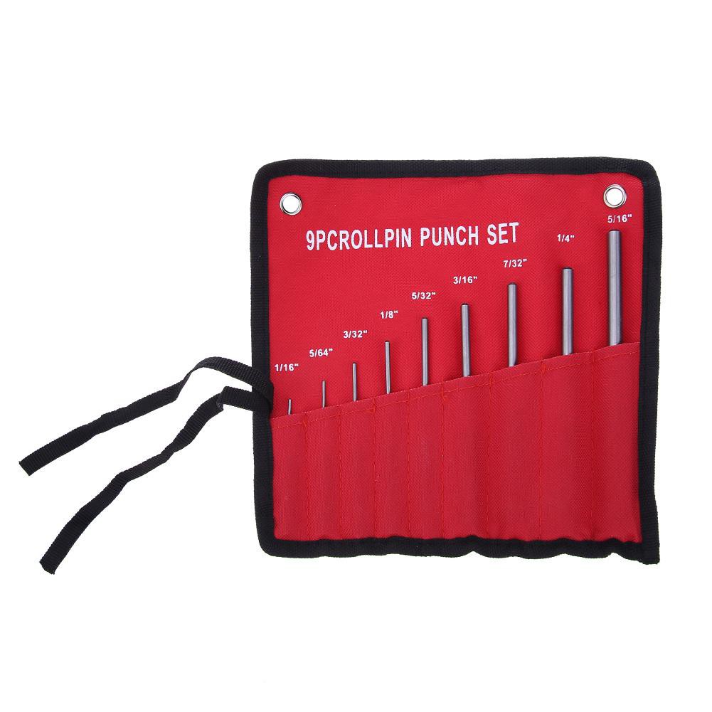 9pcs/set Multi Size Round Head Pins Set Punch Steel Grip Roll Pins ...
