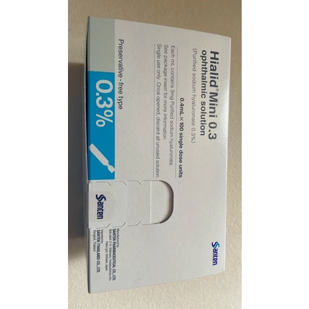 น้ำตาเทียม Hialid mini 0.3 (0.4 ml x 100 singles doses unit ...