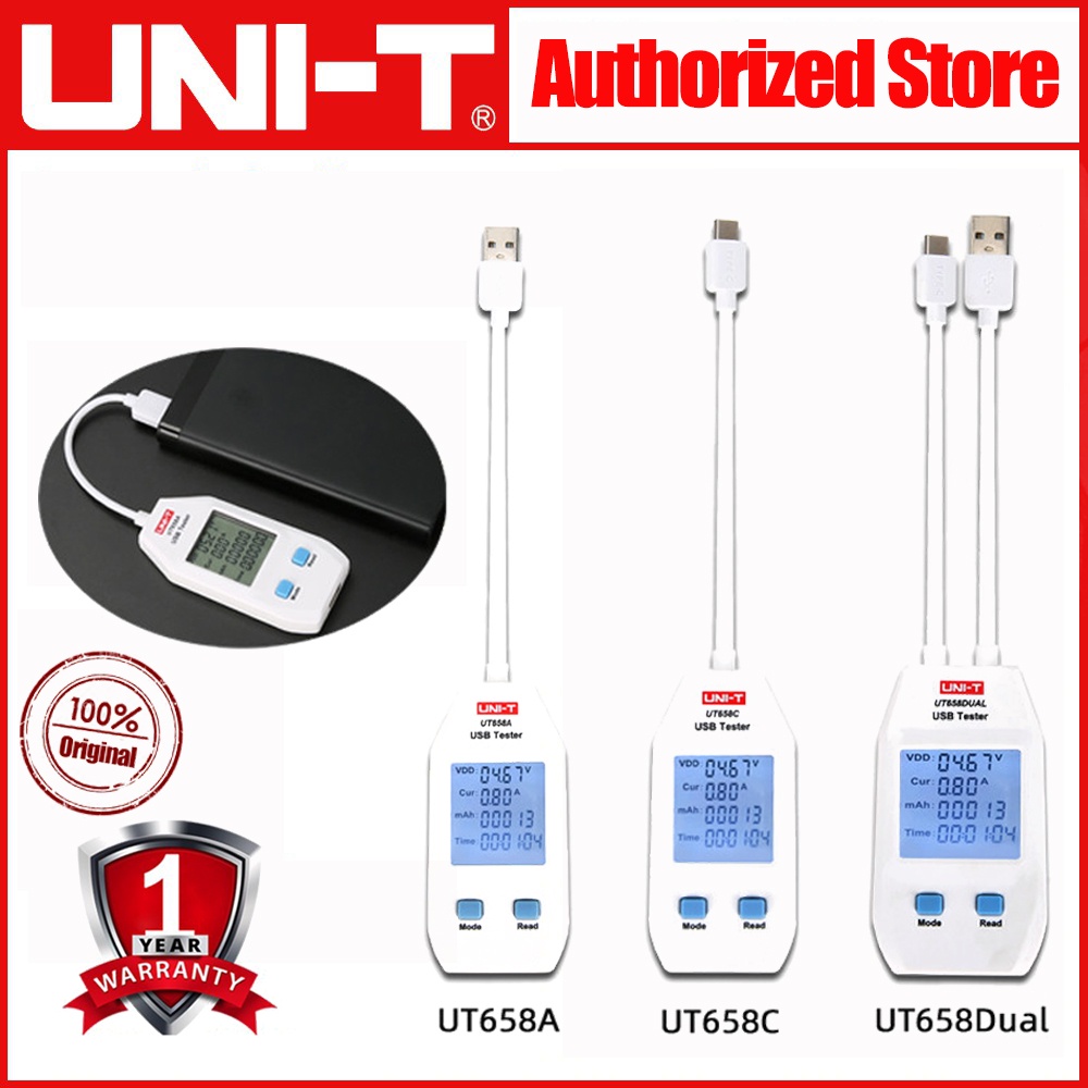 USB Tester UNI-T UT658A/C/DUAL Voltage and Current Monitors Volt Ampere ...