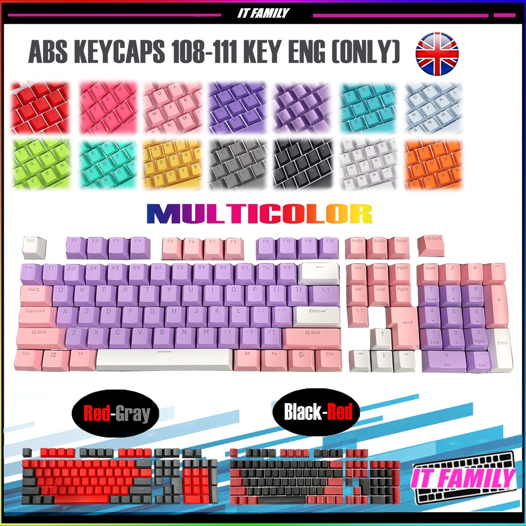 คีย์แคป อังกฤษ KEYCAPS ABS ENG(ONLY) OEM มีหลายสี ไฟทะลุ For Mechanical ...