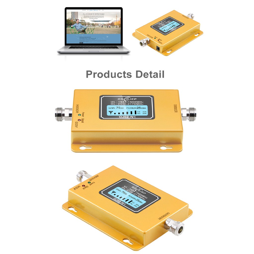 LCD Display 3G Mobile Signal Booster 2100mhz UMTS Repeater Yagi Omni ...