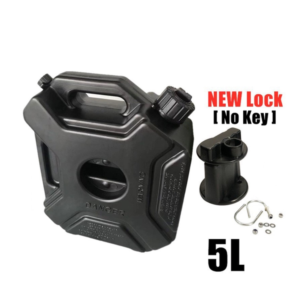 5L Litre Mount Motorcycle Spare Fuel Tank Jerry Cans Plastic Car Petrol ...