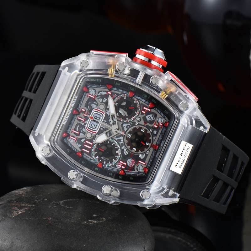 RM Men Watch Chronograph Multifunctional Waterproof Watch 1Nox | Shopee ...