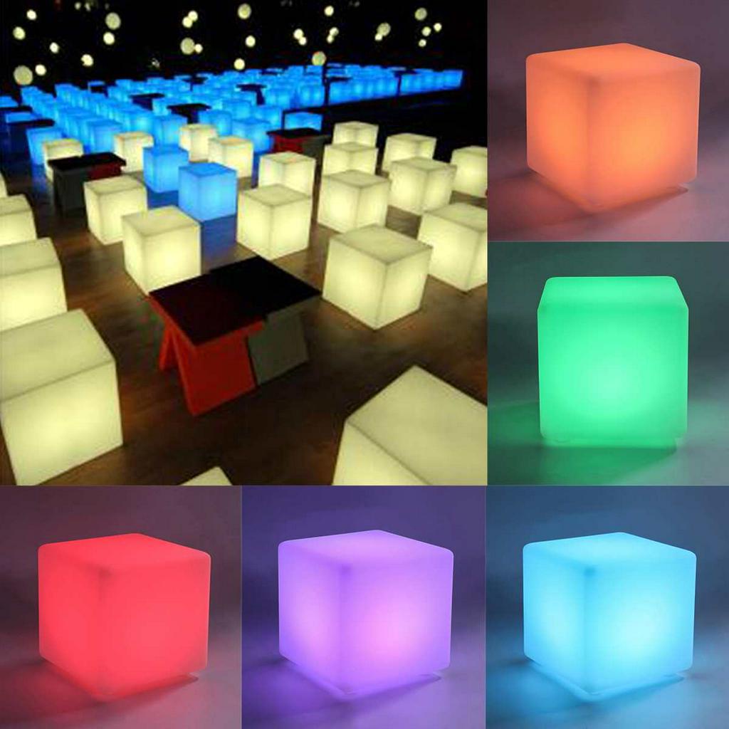 Newest 20cm RGB LED Light Cube Seat Chair Waterproof Rechargeable LED ...