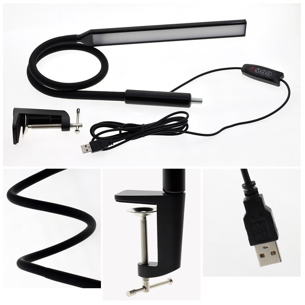 โคมไฟตั้งโต๊ะ10W LED Cli Long Arm Desk Light Flexible Eyerotected Lam ...