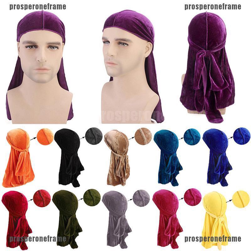 â ‰â ‰Unisex Men Lady Velvet Silk Breathable Bandana Hat Turban Cap Doo ...
