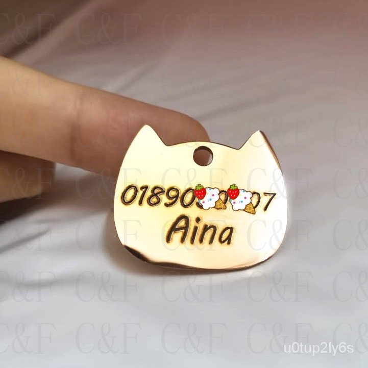 Custom Engrave Rantai Nama Kucing Dog Name Collar Kitten Puppy Collar ...