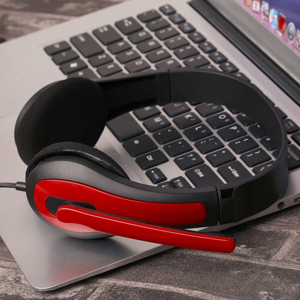 Red/blue universal computer laptop headset ergonomic design gaming ...