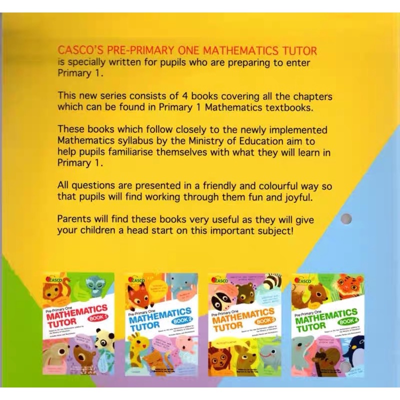 Casco Pre Primary One Mathematics Maths Tutor Book 1-4Singapore Math ...