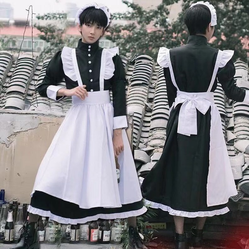 Maid Lolita Dress Uniform Cos Male Servant Uniform Cosplay Cute School ...