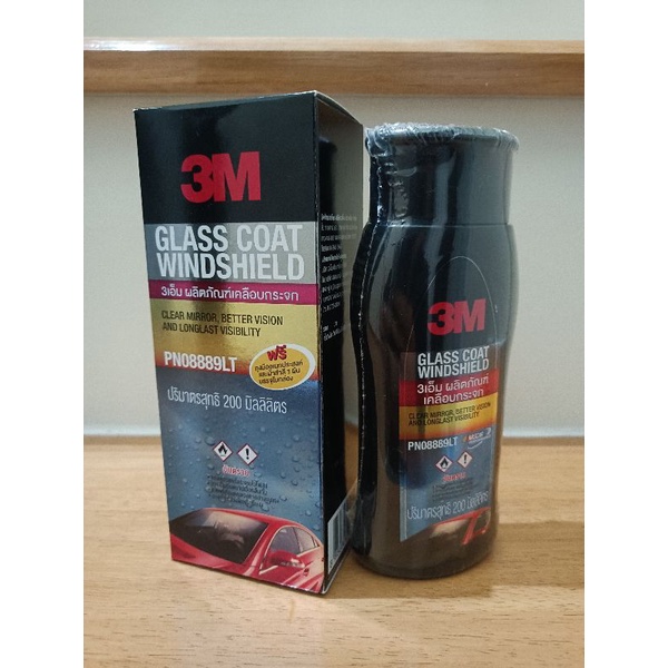 น้ำยาเคลือบกระจกป้องกันน้ำเกาะ 3M Glass Coat Windshield ขนาด 200 มล. ...