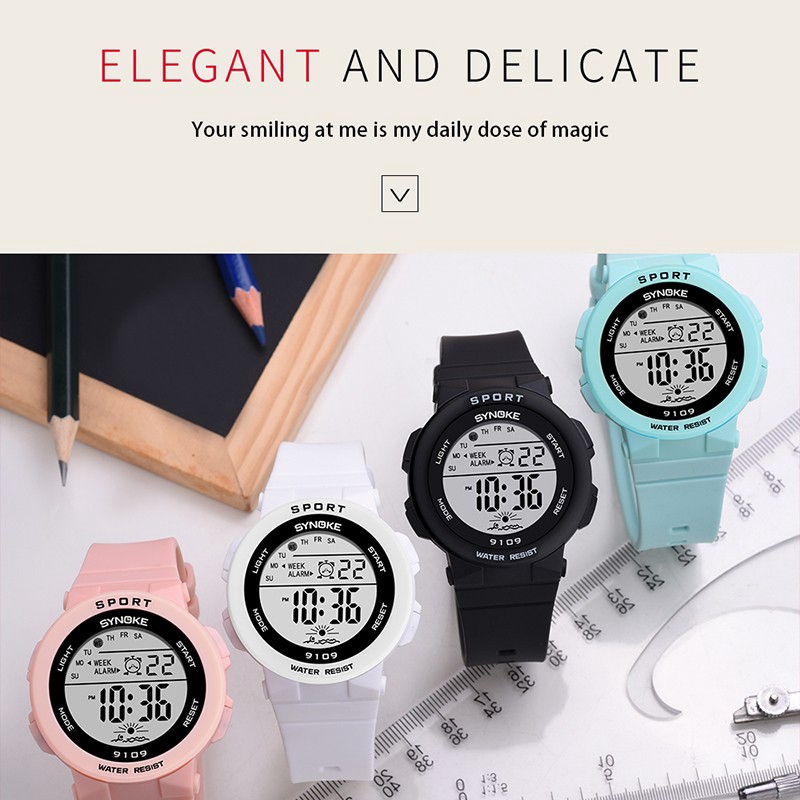 COD SYNOKE กีฬาผู้ชายผู้หญิงนาฬิกาดิจิตอล G กันน้ำสไตล์ที่มีสีสัน LED โครโนกราฟอิเล็กทรอนิกส์ ...