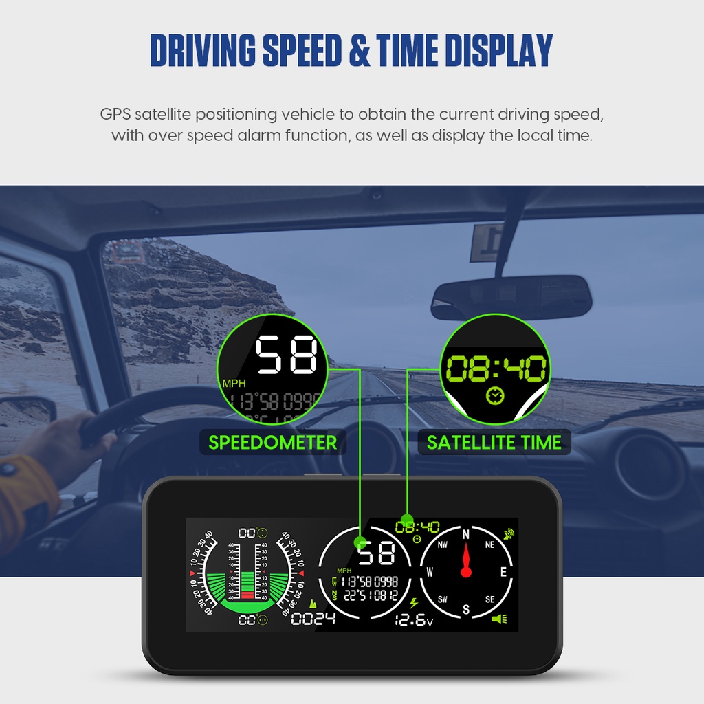 MRCARTOOL M60 Head-Up Display HUD GPS เครื่องวัดความเร็วแรงดันไฟฟ้า ...