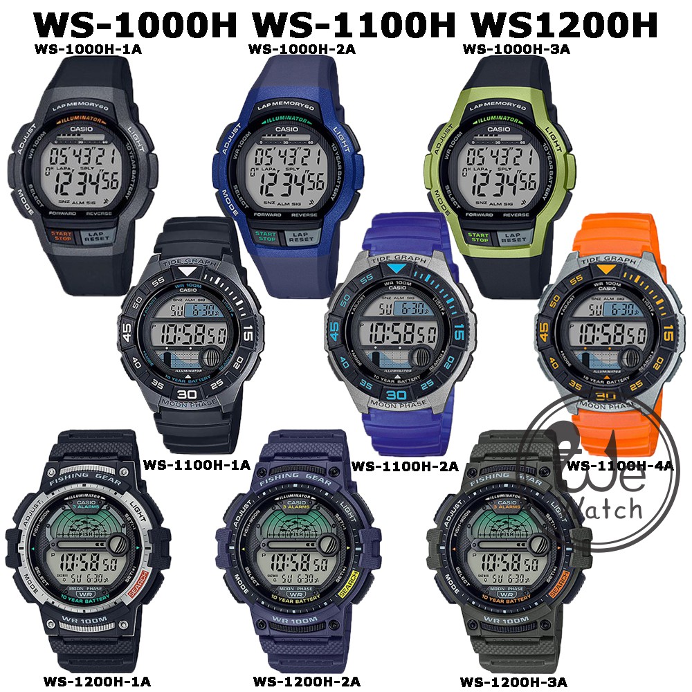 CASIO ของแท้ รุ่น WS-1000H WS-1100H WS-1200H เเบตเตอรี่ 10 ปี นาฬิกา ...
