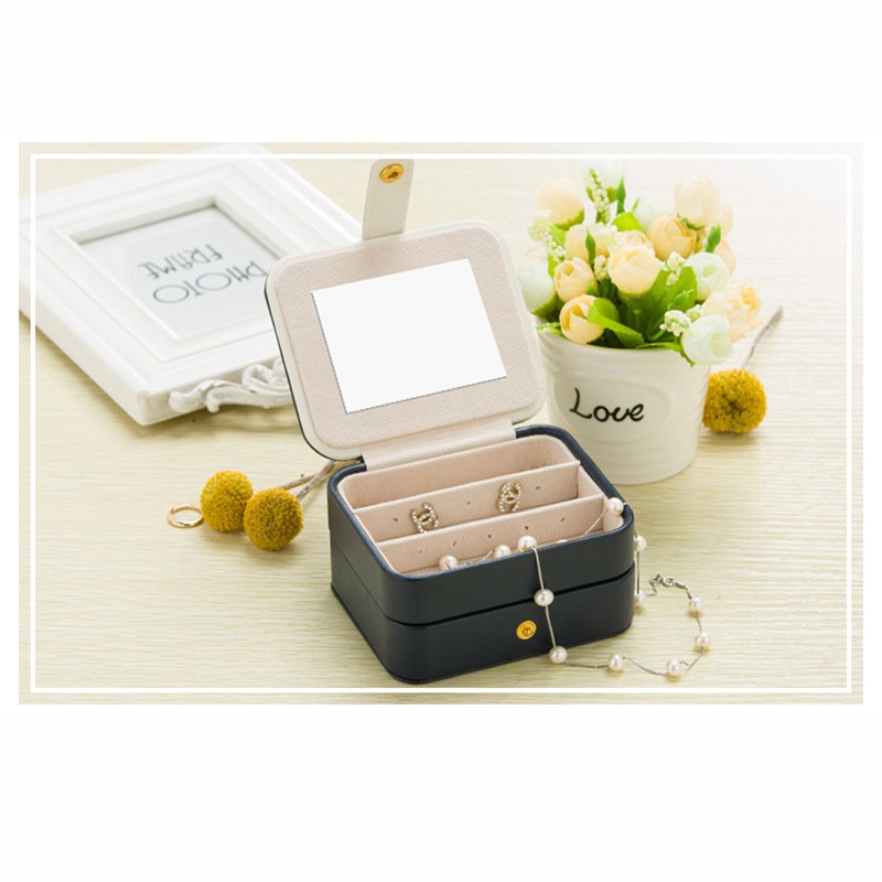 Small Travel Accessories Case Jewelry Storage Casket PU Ring Earring ...