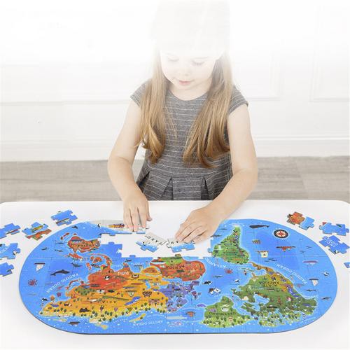 100 PCS World Map Childrens Puzzle XXM4 - llj2rgn082 - ThaiPick
