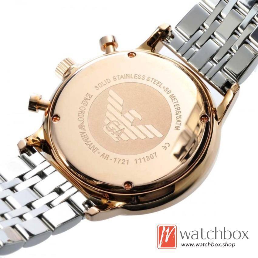 emporio armani นาฬิกาข้อมือควอตซ์แฟชั่นสายแสตนเลสสําหรับบุรุษ ar 0389 ...