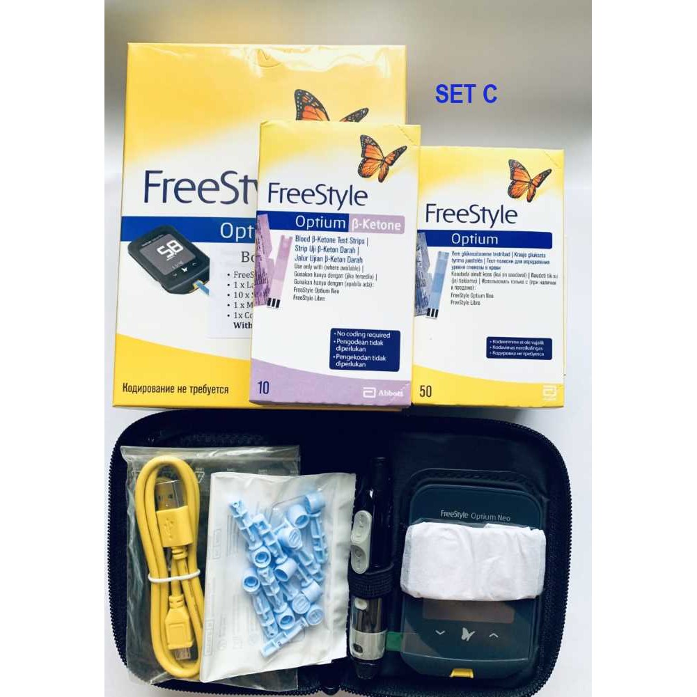 FreeStyle Optium Neo Meter MMOLL เครื่องตรวจค่าคีโตนค่าน้ำตาล พร้อมแผ่น ...