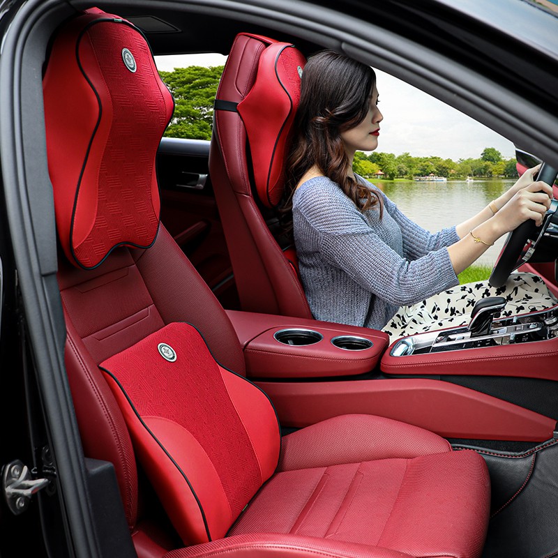 びพนักพิงศีรษะที่รองคอพนักพิงที่นั่งหมอนรถเมมโมรี่โฟมที่รองรับบั้นเอวรถอุปกรณ์พิเศษภายในรถ