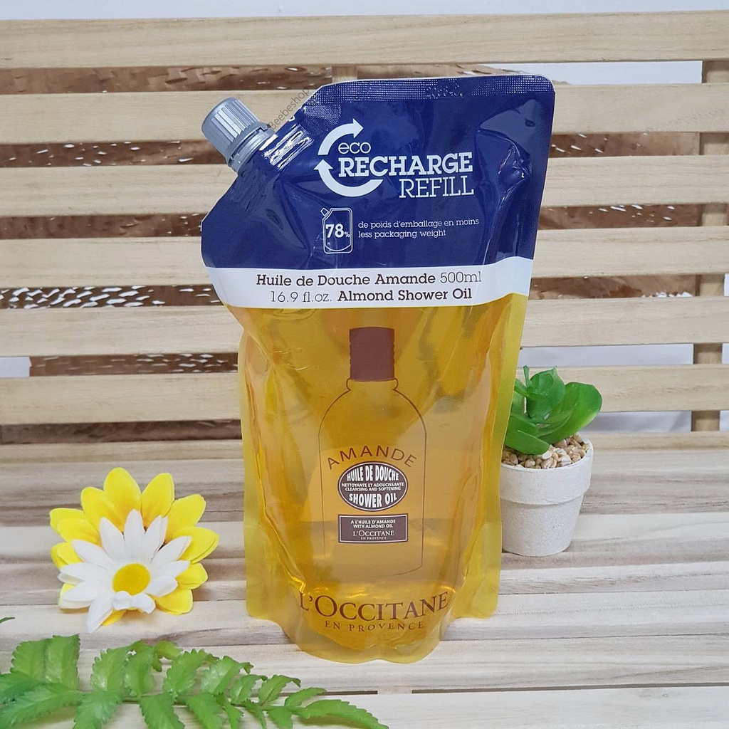 Loccitane Almond Shower Oil 500 ml. Refill 500 ml. ผลิตปี 2022ป้ายคิง แท้ จาก King Power ...