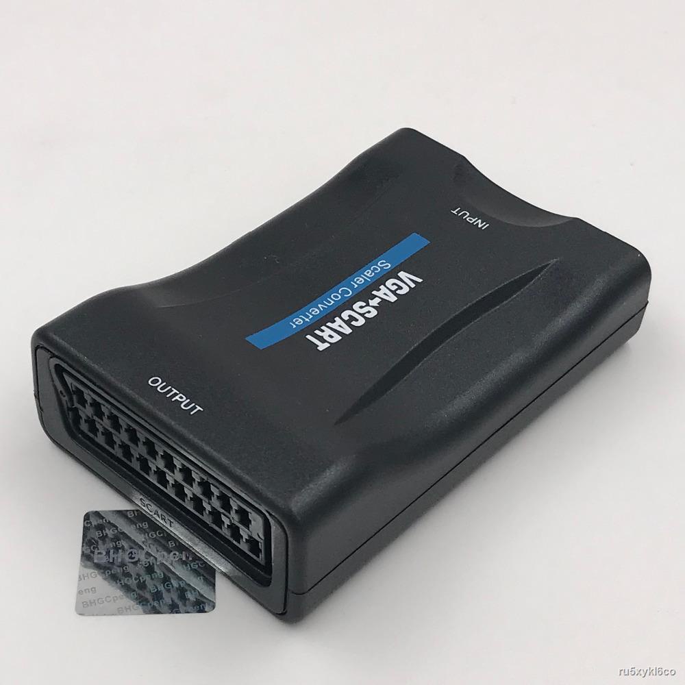 อะแดปเตอร์ทีวี Vga To Scart Converter 1080p Adapter Video Audio Signal ...