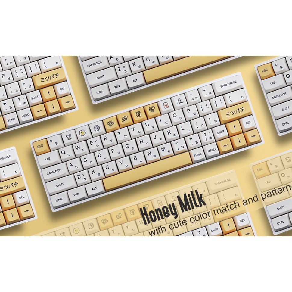Keycaps, Topwang 140 key sublimation PBT XDA honey milk keycaps Cherry ...