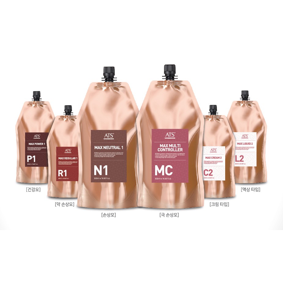 ATS Max P1, R1, MC, N1, L2, C2 ยายืดผม 500 ml และยาโกรกน้ำ หรือยาโกรก ...