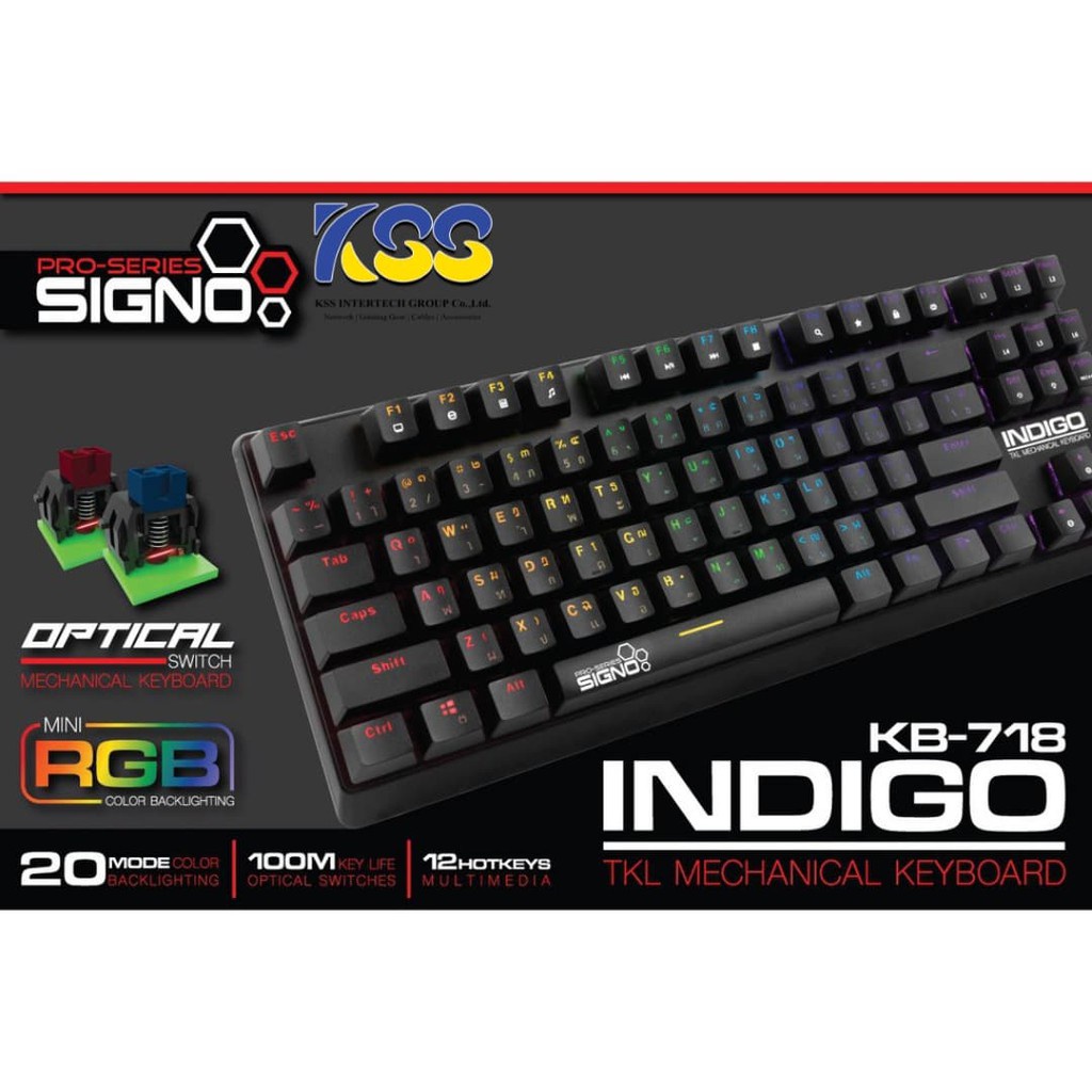 KEYBOARD SIGNO KB-718 INDIGO RGB TKL | Shopee Thailand