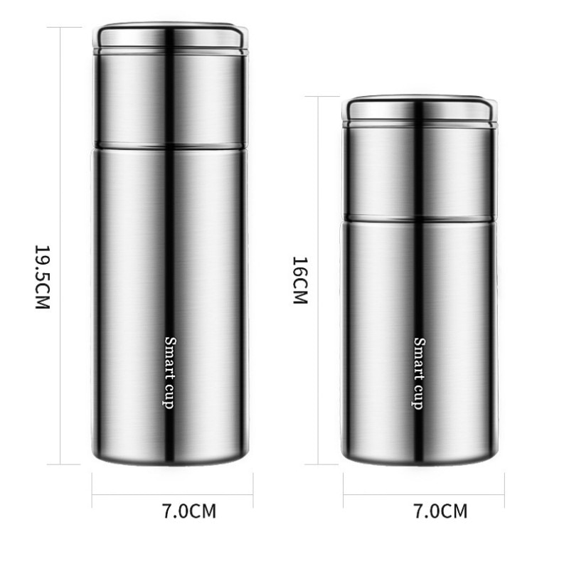 Please COD 320ml/420ml Smart Thermos Bottle Double Wall 304 Stainless Steel Water Bottle Tea and ...