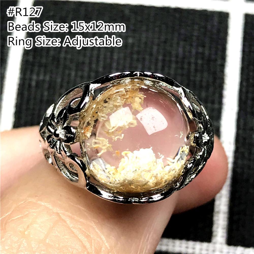 100 Natural Ghost Phantom Quartz Ring Jewelry For Woman Lady Man Gift ...