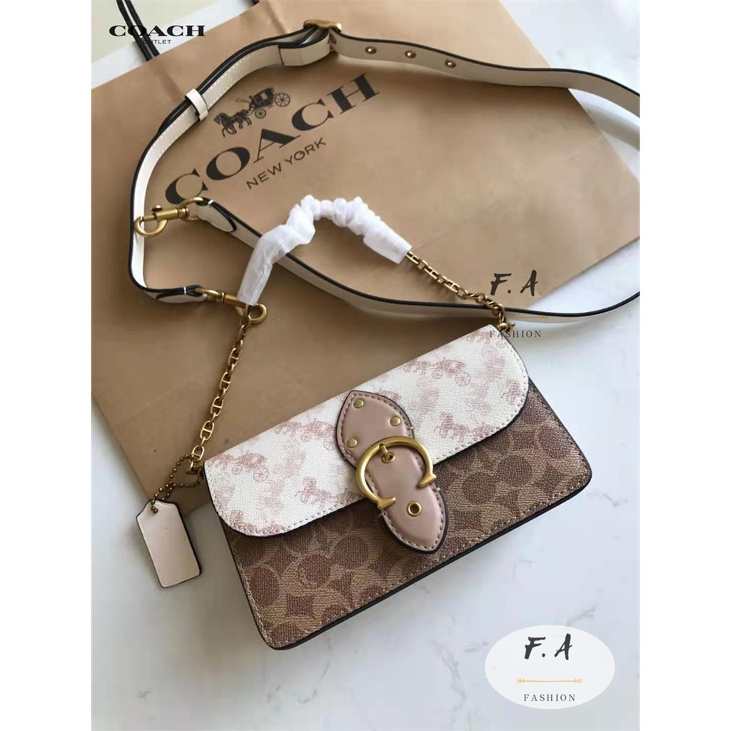 F.A ว่าแท้100% COACH C0831 Beat Crossbody Clutch Signature Canvas With ...