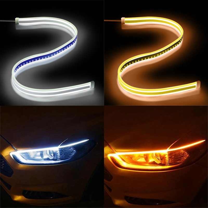 2Pcs DRL 60cm Daytime Running Light 12V Flexible Soft Tube Guide with ...