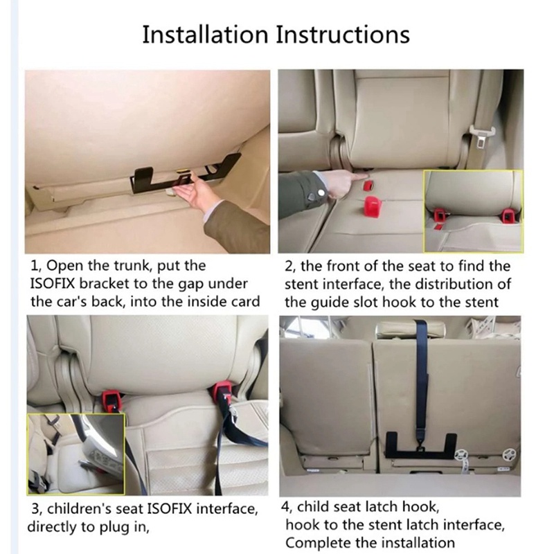 Universal for ISOFIX Latch Seat Belt Interfaces Guide Grooves Connector Thicken Steel Seat ...