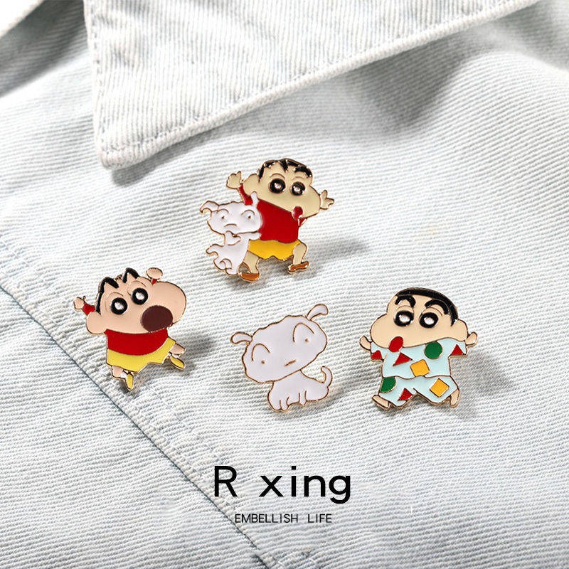 เข็มกลัดคนท้อง Cute Japanese cartoon brooch Crayon Shin-chan metal ...