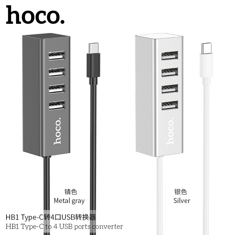 Hoco HB1 4-Port USB HUB PIus Type-C ของแท้100%/Hoco HB1Plus 4Port USB 3 ...
