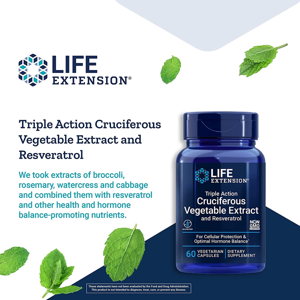 Life Extension Triple Action Cruciferous Vegetable Extract and ...