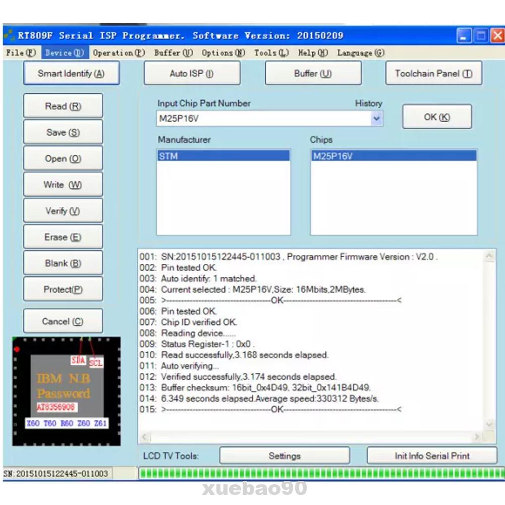 RT809F Flash Tool USB Read Write Serial ISP Programmer VGA LCD 5Bxp ...