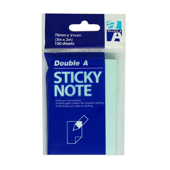 Double A กระดาษสติ๊กกี้ โน๊ต Sticky Note 3x2 in 100 แผ่น - ThaiPick