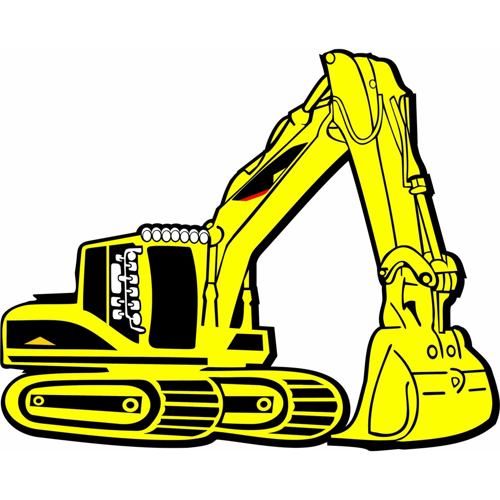 สติ๊กเกอร์รถแมคโคร สีเหลือง สะท้อนแสง 1ชิ้น | Shopee Thailand