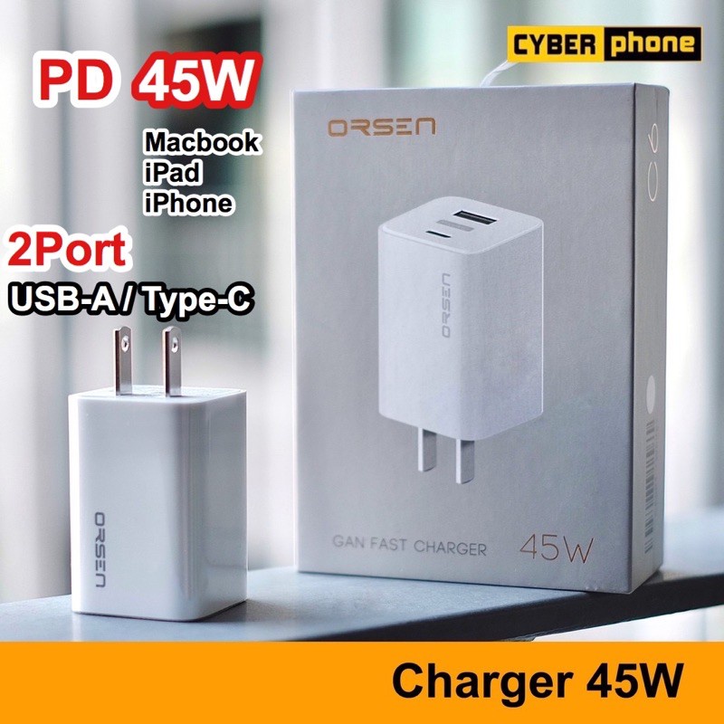 ORSEN C6 Eloop PD 45W GaN หัวชาร์จเร็ว Adapter iphone Macbook USB-C USB ...