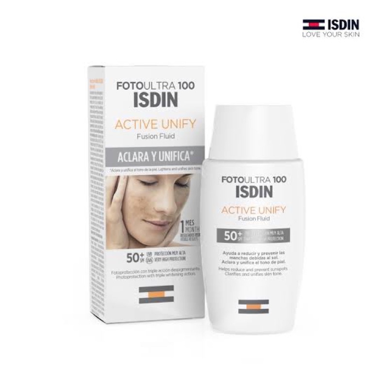ISDIN FotoUltra 100 Active Unify Fusion Fluid SPF50 50ml กันแดดลดฝ้า ...
