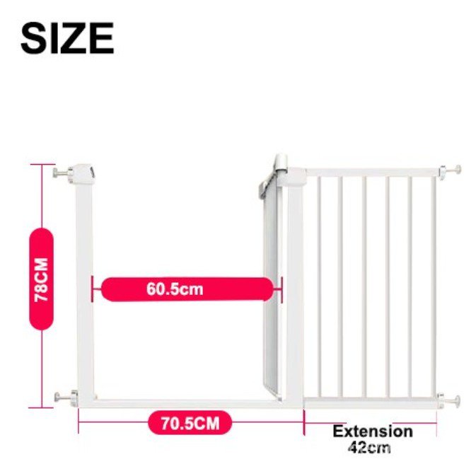 FhMH PAGAR BESI BAYI Baby Safety Gate Extra Tall Walk-Through Stair ...