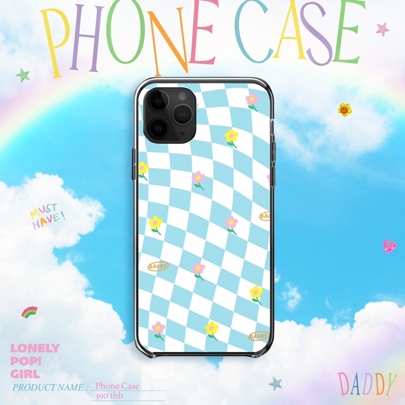 Daddy Flower Gingham sky iPhone Case️ - daddy_academy - ThaiPick