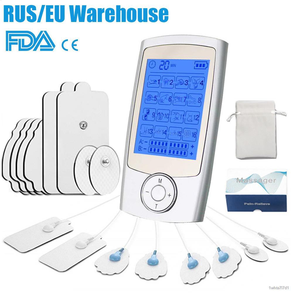 Dual Channel TENS Massager EMS Unit 16 Modes Muscle Stimulator for Pain ...