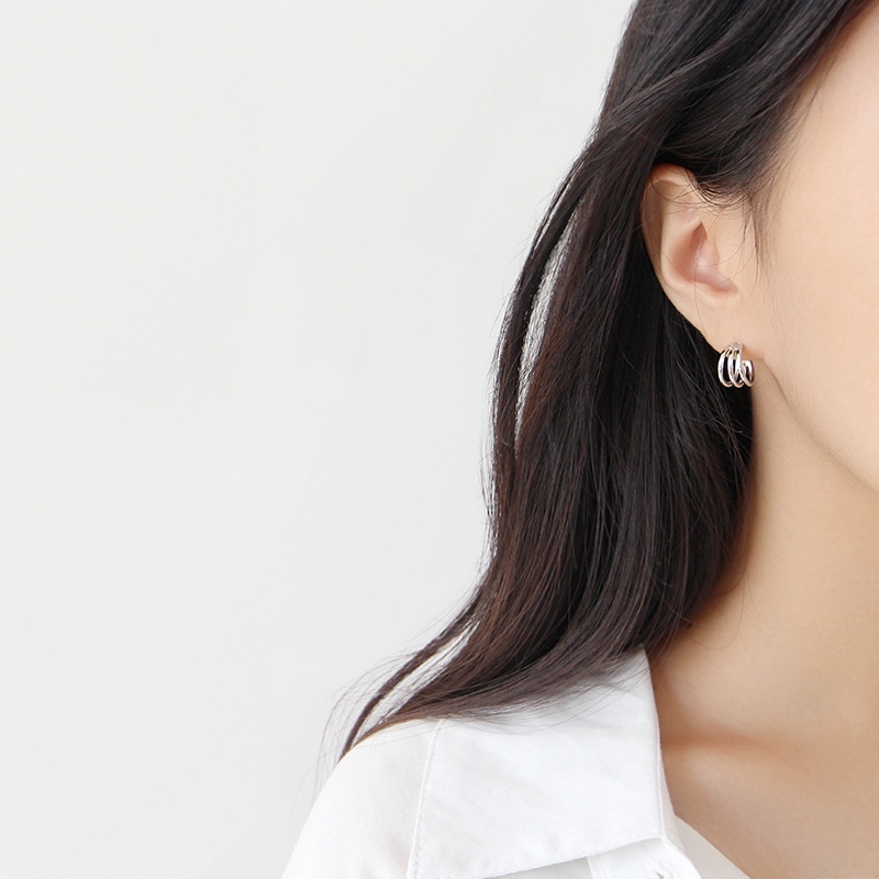 S925 Ins ต่างหูสตรีแบบแป้นทรงกลม - lzc407554290.th - ThaiPick