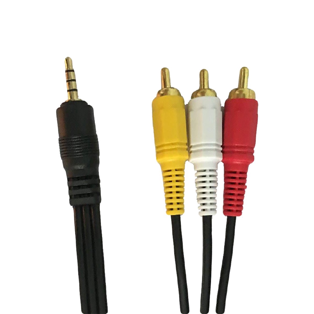 2 3 . 5 มม. ปลั๊กเชื่อมต่อ To 3 Rca อุปกรณ์สายเคเบิ้ลเสียงวิดีโอ Aux 1 . 5 ม. 4 . 92 ฟุต Long ...