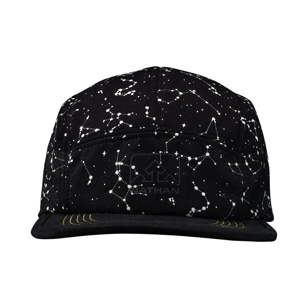 Nathan HyperNight Reflective Runners Hat Star FieldBlackVibrant Yellow ...