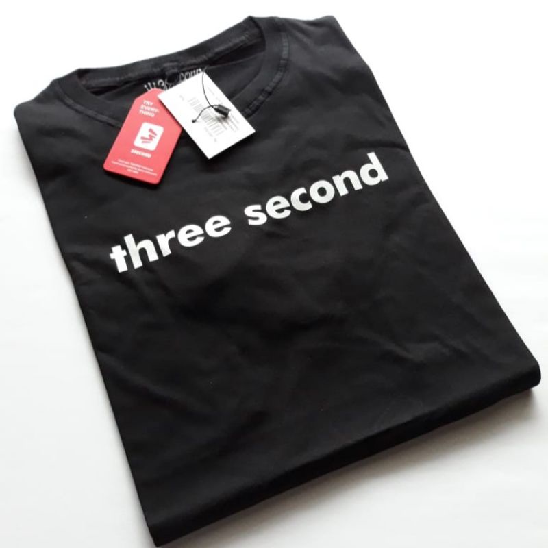 เสื้อยืดผ้าฝ้าย 3 Second Men Distro Bandung 30s สีดําขนาดใหญ่ 2 ...