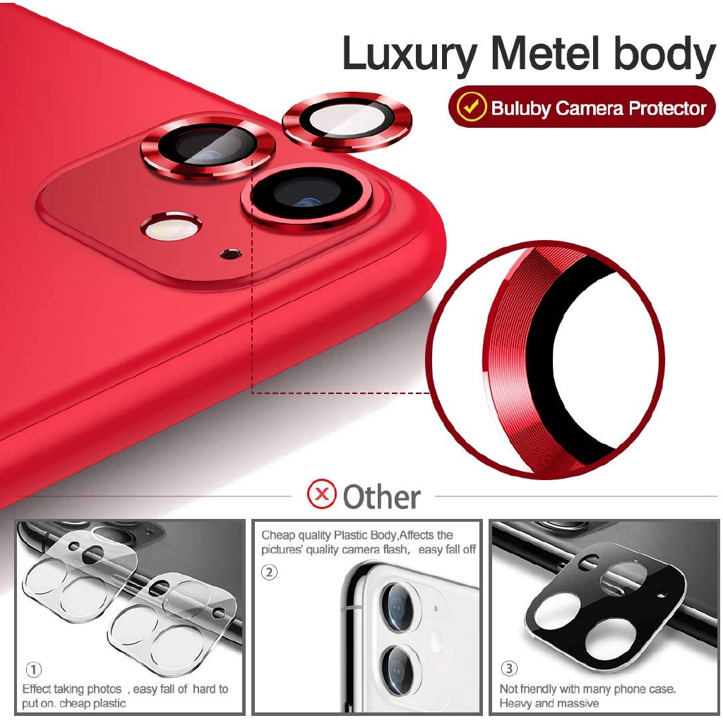 Camera Lens Protector iPhone 11 Tempered Glass Film Aluminum Alloy Lens ...