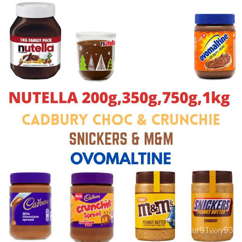 NUTELLA CADBURY CHOCOLATE CARAMEL SPREAD OVOMALTINE M&M SNICKERS TWIX ...